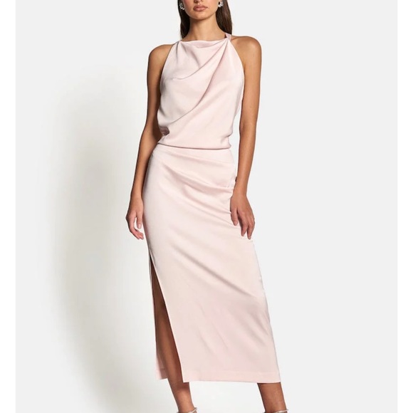 Sofia the Label | Dresses | Sofia The Label Amelie High Neck Satin ...